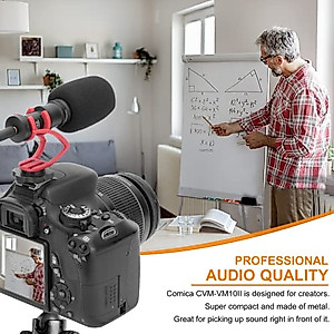 Camera Microphone,Comica CVM-VM10II Professional Video Microphone with Shock Mount, Deadcat,Compact Shotgun Mic Compatible with iPhone,DSLR Camera,Android Smartphones- Perfect for TikTok YouTube Vlog