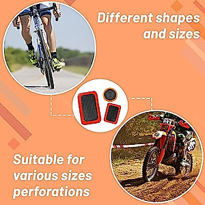 qoupln 88 Pieces Bicycle Tire Repair Patch Kit Bike Inner Tube Bike Tube Patch Kit Flat Tire Repair Kit Includes 84 Pieces Bike Tire Patches and 4 Pieces Metal Rasps for Bike Bicycle