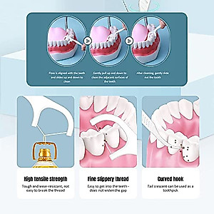 [4Pack] Floss Pick Dispenser Portable Floss Holder, Floss Picks Cases Automatic Floss Storage Organizer Travel Floss Threaders for Women Men Teeth Cleaning (4pcs, Black)