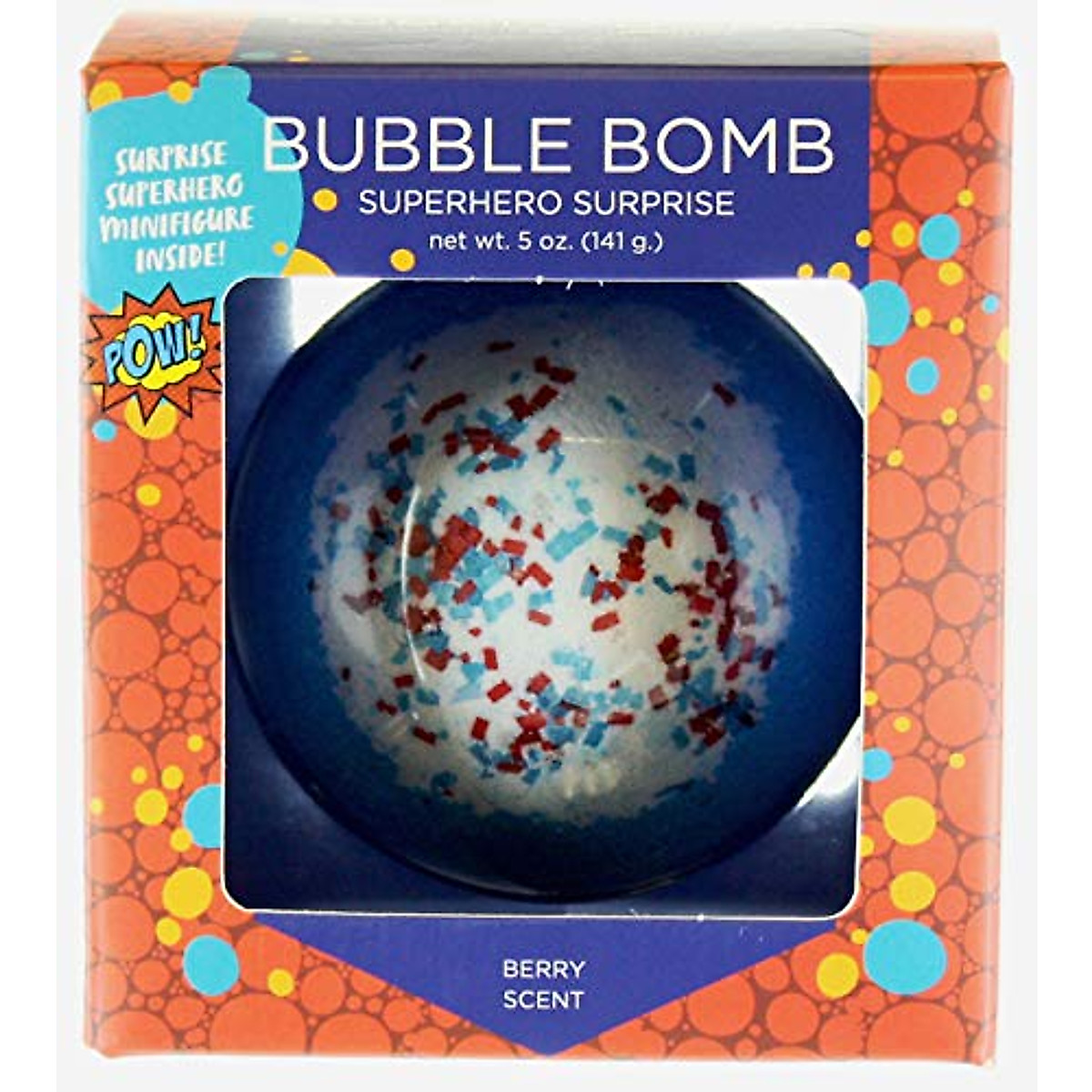 Superhero Bubble Bath Bomb for Kids with Surprise Superhero Toy Inside by Two Sisters. Large 99% Natural Fizzy in Gift Box. Moisturizes Dry Sensitive Skin. Releases Color, Scent, Bubbles