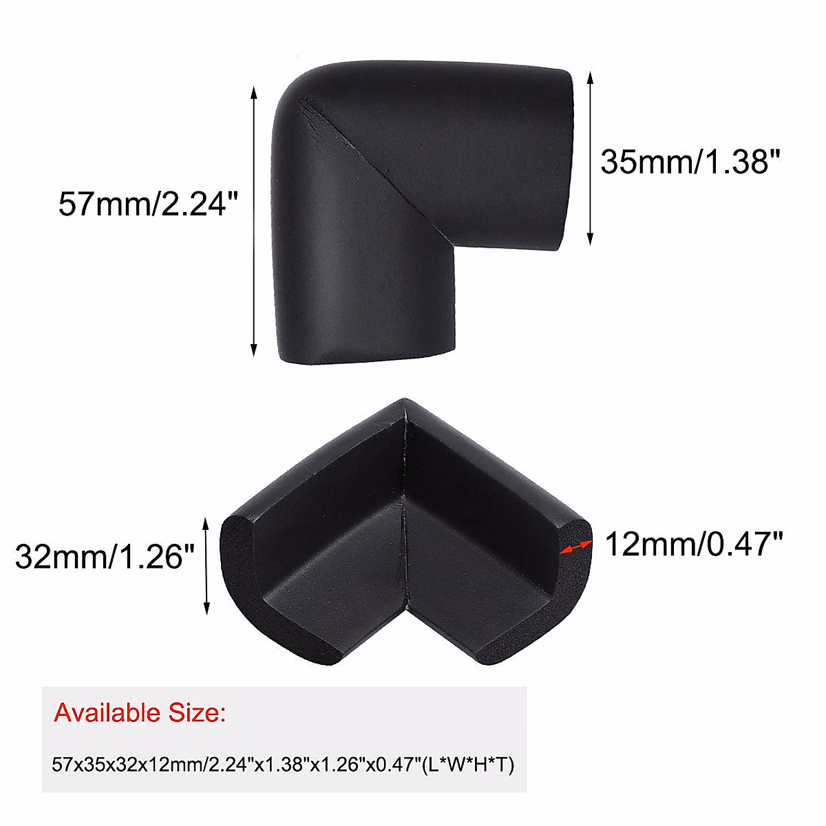 uxcell Foam Furniture Table Desk Edge Cover Pads Protector Corners Cushion Bumper Guard Black