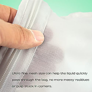 WMKGG Ultra Fine Mesh Strainer Bags, Reusable Mesh Filter Bags with Stainless Steel Handle Frame for Filter NutMilk, Coffee, Milk, Butter, Juices and Fresh Cheese (Small Size)