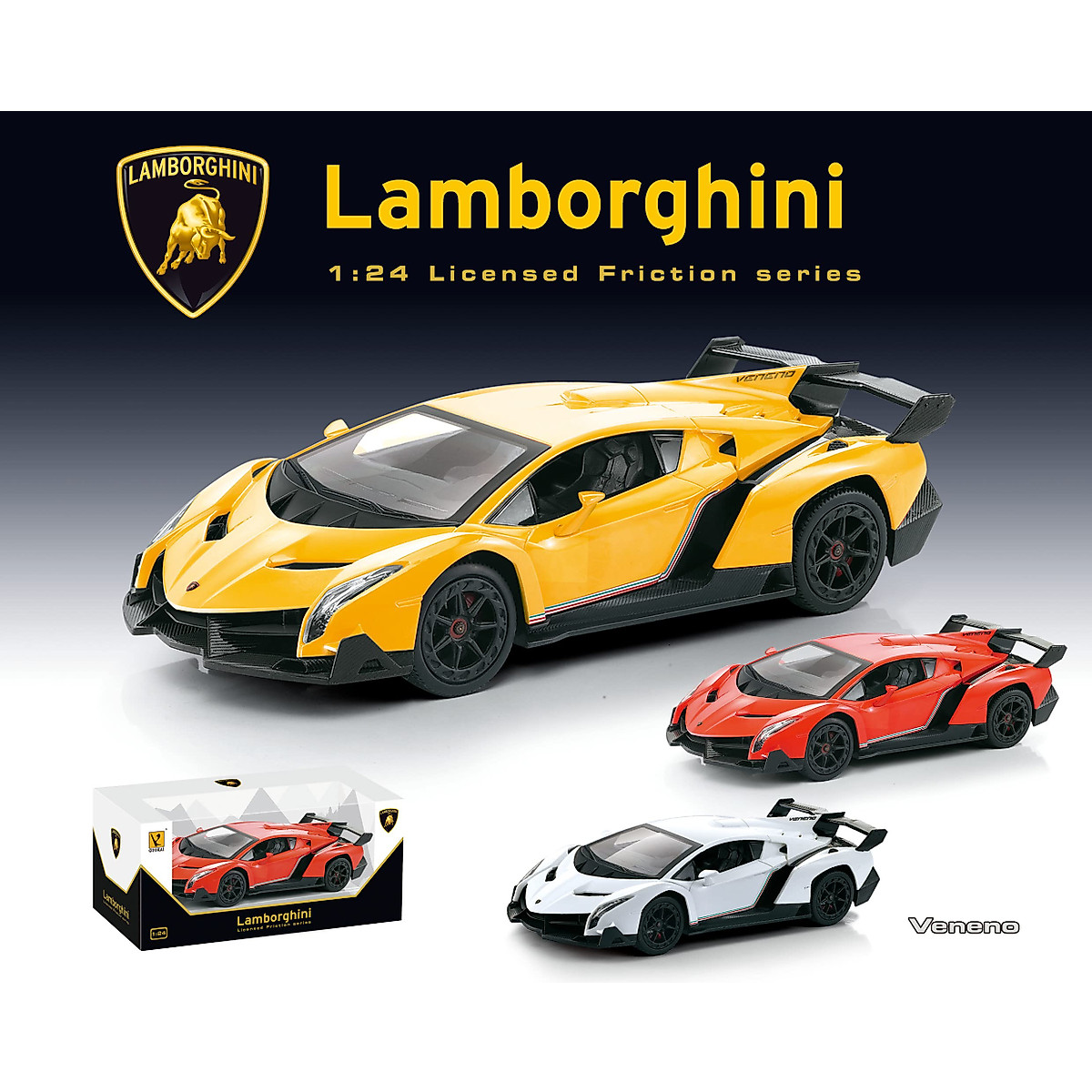 100 CLASSIC Officially Licensed Remote Control RC Car Series 1:24 Scale Lamborghini Full Function Electric Sport Racing Hobby Toy Car 2425C3