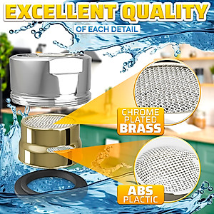4Pcs Bathroom Faucet Aerator Replacement with Brass Shell - Kitchen Sink Aerator Faucet with Gasket - Kitchen Faucet Aerator Male Thread 15"/16" 24mm Bathroom Sink Aerator 2.2 GPM Faucet Aerator