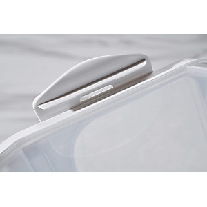 HANAMYA Food Storage Container with Measuring Cup, BPA free, 50-Cup, For Rice | Grain | Pet Food | Flour, Clear & Off White