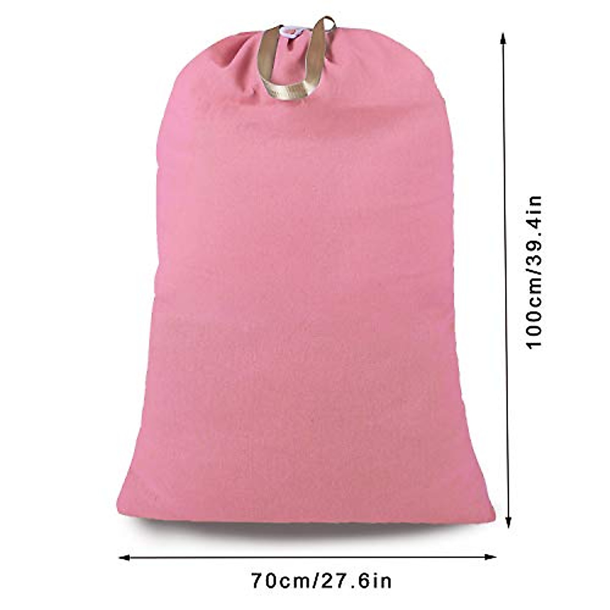 Heavy Duty Laundry Bag with Drawstring and Handle, Extra Large Travel Dirty Clothes Bag for Laundromat and Household, Durable Rip-Stop Laundry Hamper Liner, 28 x 40 Inch by SANFERGE, Pink