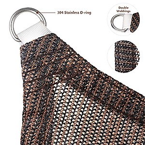 Eden's Decor Straight Flat-Edged Sun Shade Sail Rectangular 7' x 8' Brown UV-Blocking Outdoor Canopy Fabric Cloth Awning for Pergola Patio Garden Backyard Custom Size