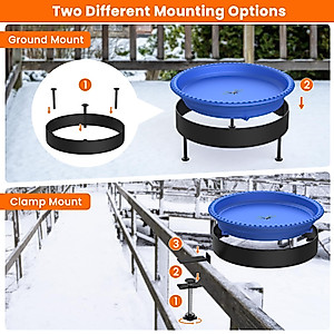 Keten Bird Bath Heater, 100W Thermostatically Controlled Heated Bird Baths Bowl for Winter, Prevents Birdbath Water from Freezing Suitable for Outdoors Garden Yard Patio Lawn