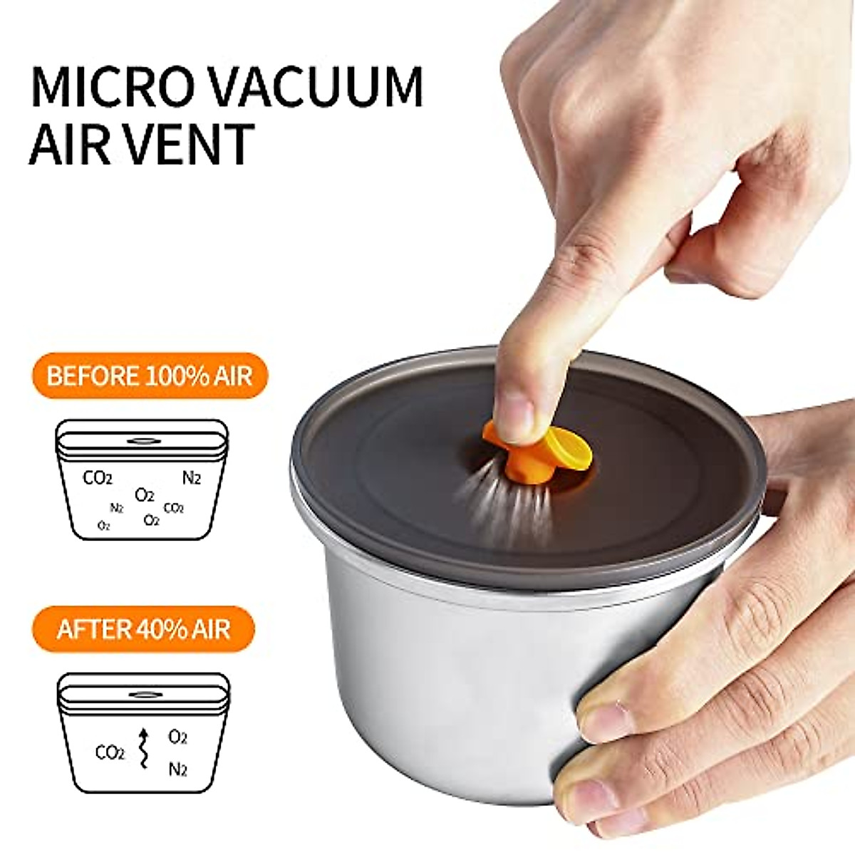 Stainless Steel Metal Food Storage Containers with Lids 440 * 3 Food Preservation Lunch Box Containers Leak-proof Light Easy Set with Air Vent Snack Boxes for People, Kitchen Storage…