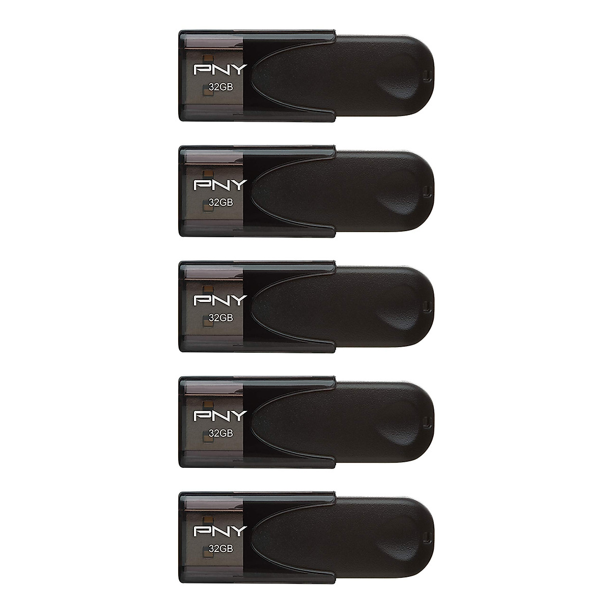 PNY 32GB Attaché 4 USB 2.0 Flash Drive 5-Pack,Black & 64GB Turbo Attaché 3 USB 3.0 Flash Drive 3-Pack