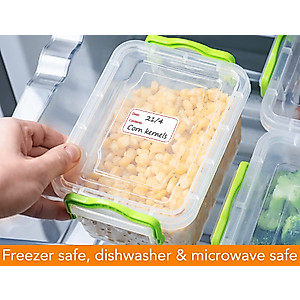 Removable Refrigerator Freezer Labels with Dispenser Box, Meal Prep Food Storage Stickers for Deli Containers, Waterproof Kitchen Pantry Organization Label