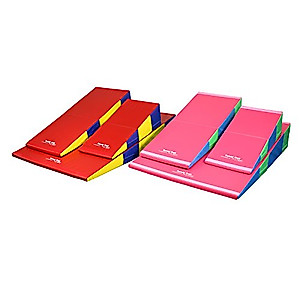 Tumbl Trak Folding Incline Cheese Mat, Primary Rainbow, 24 in x 48 in x 14 in