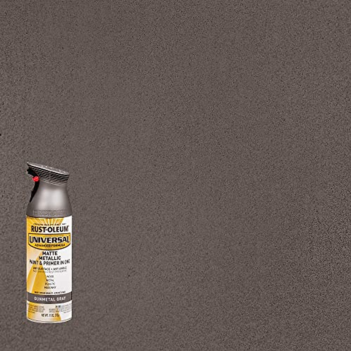 Rust-Oleum 353091-6PK Universal All Surface Metallic Spray Paint, Matte Gunmetal Gray, 11 Oz (Pack of 6)