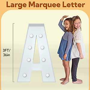 imprsv Marquee Light Up Letters, 3FT Marquee Letters Mosaic Light Up Letters for Birthday Baby Shower Party Decor, Large Marquee Letters for Party Decorations Letter A