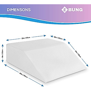 Leg Elevation Memory Foam Pillow with Removeable, Washable Cover - Elevated Pillows for Sleeping, Blood Circulation, Leg Swelling Relief and Sciatica Pain Relief - Pillow for Back Pain and Pregnancy