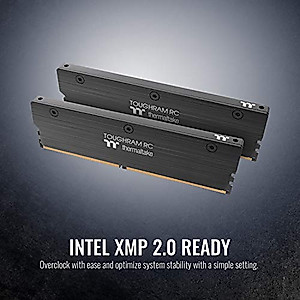 Thermaltake TOUGHRAM RC DDR4 4400MHz C19 16GB (8GB x 2) Memory Intel XMP 2.0 Ready with Real-Time Performance Monitoring Software RA24D408GX2-4400C19A
