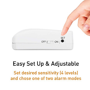 Securityman Door Handle Alarm with 130dB Vibration Triggered Portable Door Alarm - Perfect Alarm for Doors When Opening for Kids, Toddler, Elderly, Hotel, Travel, Bedroom (2 Pack Door Security Alarm)
