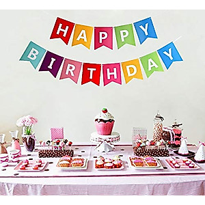 Fecedy Colorful Happy Birthday Banner Bunting