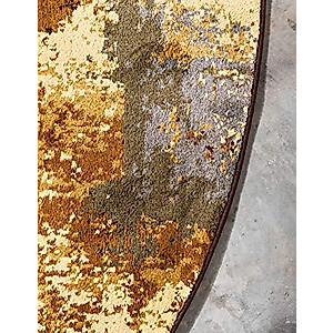 Unique Loom Barista Collection Area Rug - Catuai (8' Round, Multi/ Brown)