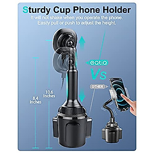 OQTIQ Magnetic Wireless Car Charger Mount for MagSafe Cup Holder Car Phone Mount Charger Adjustable Fast Charging with Cooling Fan Compatible with iPhone 14 13 12 Pro Max Mini [with QC 3.0 Adapter]