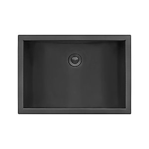 Ruvati 16 x 11 inch Gunmetal Black Undermount Bathroom Sink Stainless Steel - RVH6107BL