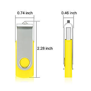 64GB Flash Drives 5 Pack, Alihelan USB Flash Drive USB 2.0 Thumb Drive Swivel Memory Stick U Disk Jump Drive Zip Drive for Data Storage(5 Mixed Colors: Black Red Purple Yellow White, 64G)