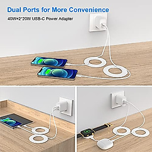 iPhone 14 13 12 Fast Charger[MFi Certified],USB C Charger,2 Pack 20W Dual USB C Wall Charger Block with 10 FT Long Type C to Lightning Fast Charging Cable for iPhone 14 13 12 11 Pro Max XS XR X 8,iPad