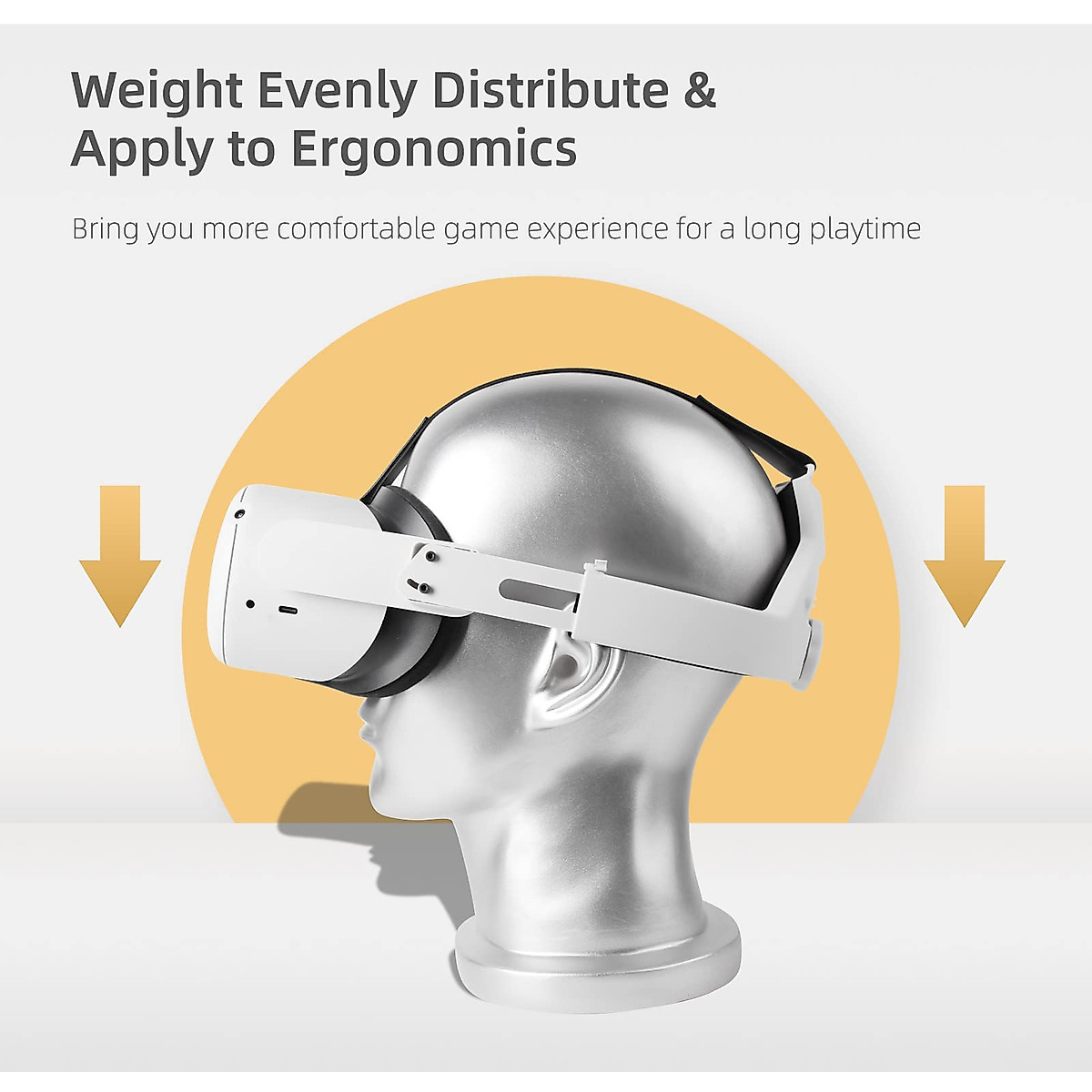 MOOKEENONE 360-degree Stress Reliever Strap Headband Head Strap VR Glasses Accessories for Oculus Quest 2