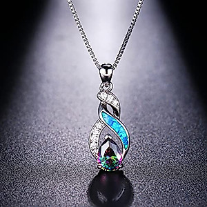 Hermosa Jewelry Sets Australian Created Opal Necklace Earrings Mother's Day Gifts Jewelry for Mom (JS9)