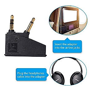 BUTIAO Airplane Adapter for Headphone, 3.5mm Airline Flight Converter for Bose QuietComfort 15 25 35 3 2 QC15 QC25 QC35 QC3 QC2 SoundLink AE2 Headphones