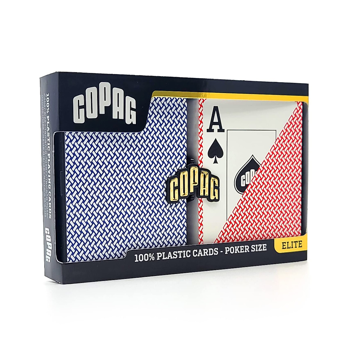Copag Export Design 100% Plastic Playing Cards, Poker Size (Standard) Jumbo Index Red/Blue Double Deck Set