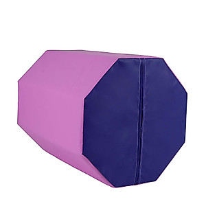 Polar Aurora Octagonal tumbler Gymnastics Mat, 24.4" x 28.7" Octagon Gymnastics Shape Tumbler Somersault Backbend Trainer Skill for Kids Home Gym Exercise (Pink/Purple)