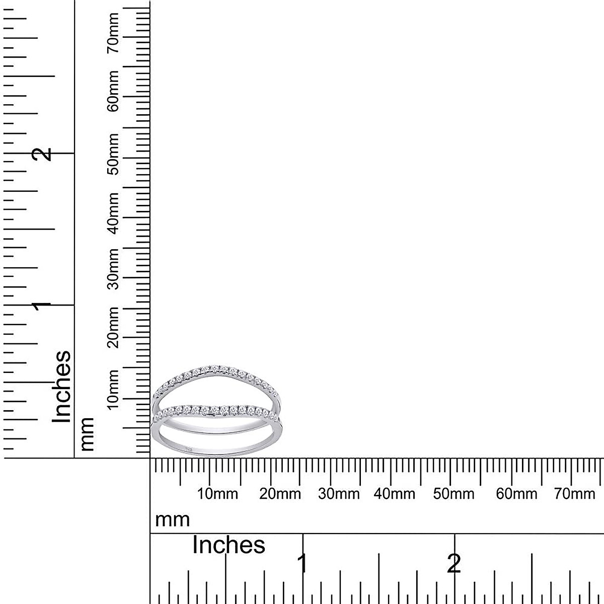 SAVEARTH DIAMONDS 1/4 ct t.w Round Cut Lab Created Moissanite Diamond Curved Ring Guard Enhancer For Women In 14K White Gold Over Sterling Silver(D Color, VVS1 Clarity 0.25 Cttw)-8