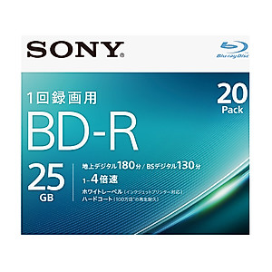 Sony 4X BD-R 20 Pack 25GB White Printable 20BNR1VJPS4