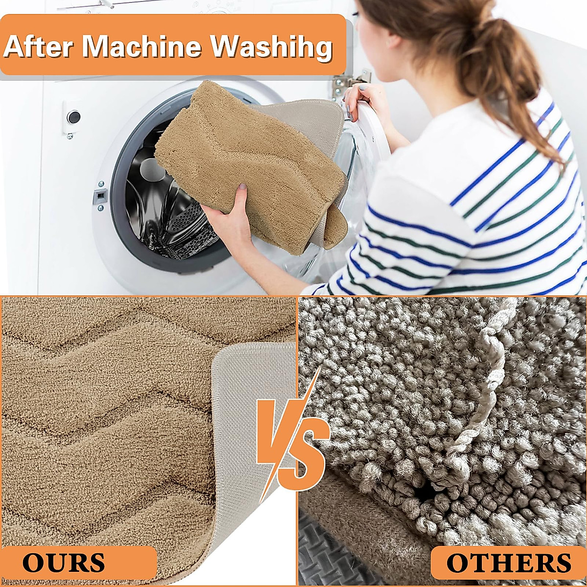 CHICHIC Dirt Trapping Indoors Door Mat 24" x 36", Entry Rugs, Non-Slip Entrance Rugs, Machines Washable Floor Mats, Dog Door Mat, Super Absorbent Mat for Front & Back Door, Shoes Scraper, Khaki