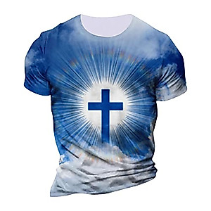 Mens Slim Fit Comfortable Shirts Casual Short Sleeve Blouses Camouflage Short Sleeve Tops Men's Sports T-Shirt Blue Mens Dress Shirt Fit Active Loose Shirt Dress Business Clothes Men