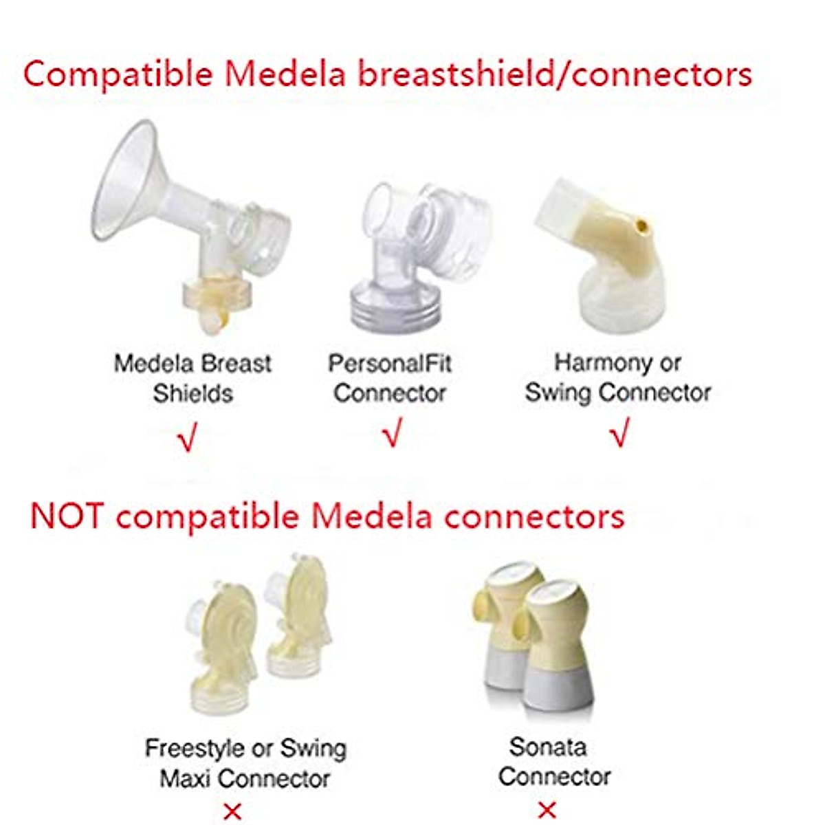 BabyValley Upgrade Backflow Adapter Compatible with Spectra S1/S2, Spectra 9, 9Plus Flange Adapter Connectors for Medela Breastshield Swing, Harmony Flange and Spectra Backflow Protector (Yellow 2pc)