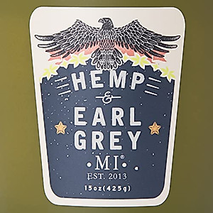 Manly Indulgence Hemp & Earl Grey Scented Jar Candle, All American Collection, 2 Wick, Green, 15 oz - Up to 60 Hours Burn