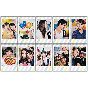 Fujifilm Instax Mini Instant Film 3 Pack Bundle (30 Sheets) with Stained Glass, Candy Pop & Stripe Instant Film