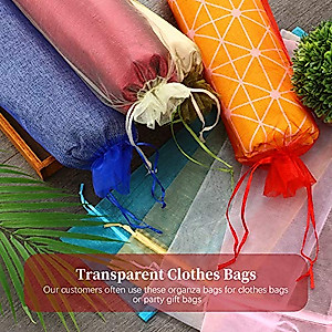 56 Pieces Organza Wine Bags, Bottle Organza Bags Sheer Organza Wine Wrapping Bags Wine Drawstring Pouches for Bottle Wrap Wedding, Birthday, Baby Shower Party, Christmas, T-Shirts, Candy