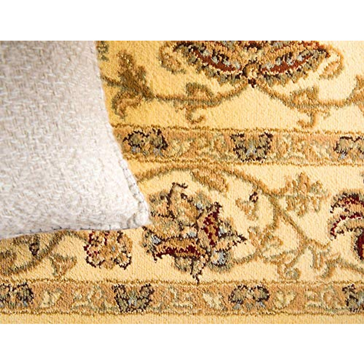 Unique Loom Voyage Collection Traditional Oriental Classic Intricate Design Area Rug, Round 6' 1" x 6' 1", Ivory/Tan