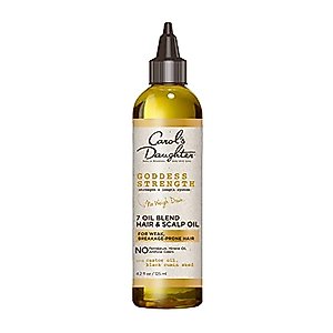 Carol’s Daughter Goddess Strength 7 Oil Blend Scalp & Hair Treatment Oil to Strengthen & Lengthen Curls – with Castor Oil, Olive Oil, Jojoba Oil - For Wavy, Curly, Coily, Natural Hair, 4.2 fl oz