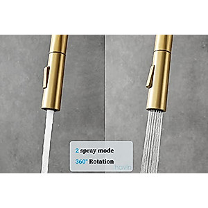 Havin Gold Kitchen Faucet with Pull Down Sprayer, High Arc Stainless Steel Material, with cUPC Ceramic Cartridge,with 10" Deck Plate,Fit for 1 or 3 Holes Kitchen Sink or Laundry Sink,Brushed Gold