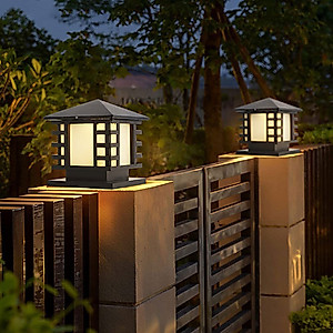 WENZIFI Outdoor Pillar Lights Exterior Post Light Fixtures Exterior Lamp with Aluminum Column Lamps Waterproof Column Lights Outdoor Post Lights for Garden Patio Lawn Fence