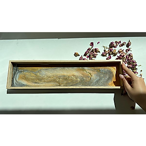 Hammont Bamboo Kitchen Serving Tray - Eco Friendly Wooden Serving Trays for Meat, Vegetables, Cheese and Charcuterie Board - 4 Pack Home Décor and Serving Trays - 17x4x1 Inches