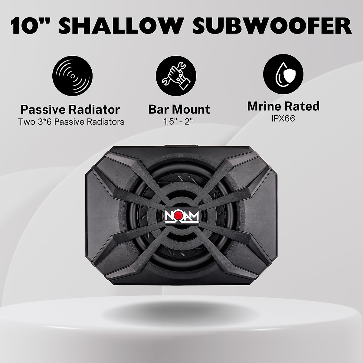 NOAM NUTV5-S V.2 - ATV/Golf Cart/UTV Waterproof Speakers Bluetooth 2.1 Marine Stereo System