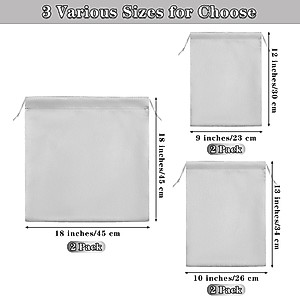 Kochorie 6 Pack Silver Storage Bags Anti Tarnish Storage Bag Fabric Cloth Bags with Diverse Sizes for Jewelry Silverware Protection Flatware Plate Tarnish, Grey