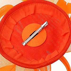 ABOOFAN Fascinator Hats for Women Tea Party Headband Headwear Wedding Cocktail Halloween Accessory Orange