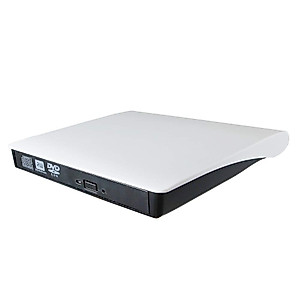 Sunvalley White USB 3.0 External DVD CD ROM Optical Drive, for Asus VivoBook 15 S15 F510UA F510QA S S14 Flip 14 L203MA Pro 17 S532 15.6 Inch Laptop, Portable Pop-Up DVD-RW CD-R Player, New in Box
