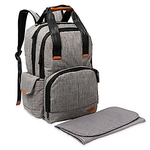Simple Being Baby Diaper Bag Backpack, Multi-Function Travel Bag (Grey)